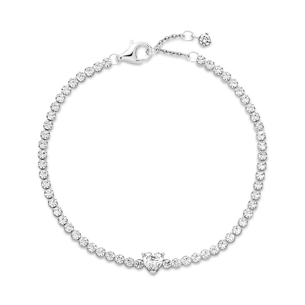 Brazalete en Plata de Ley Corazón Brillante Plata|Pandora - Pandora Panamá