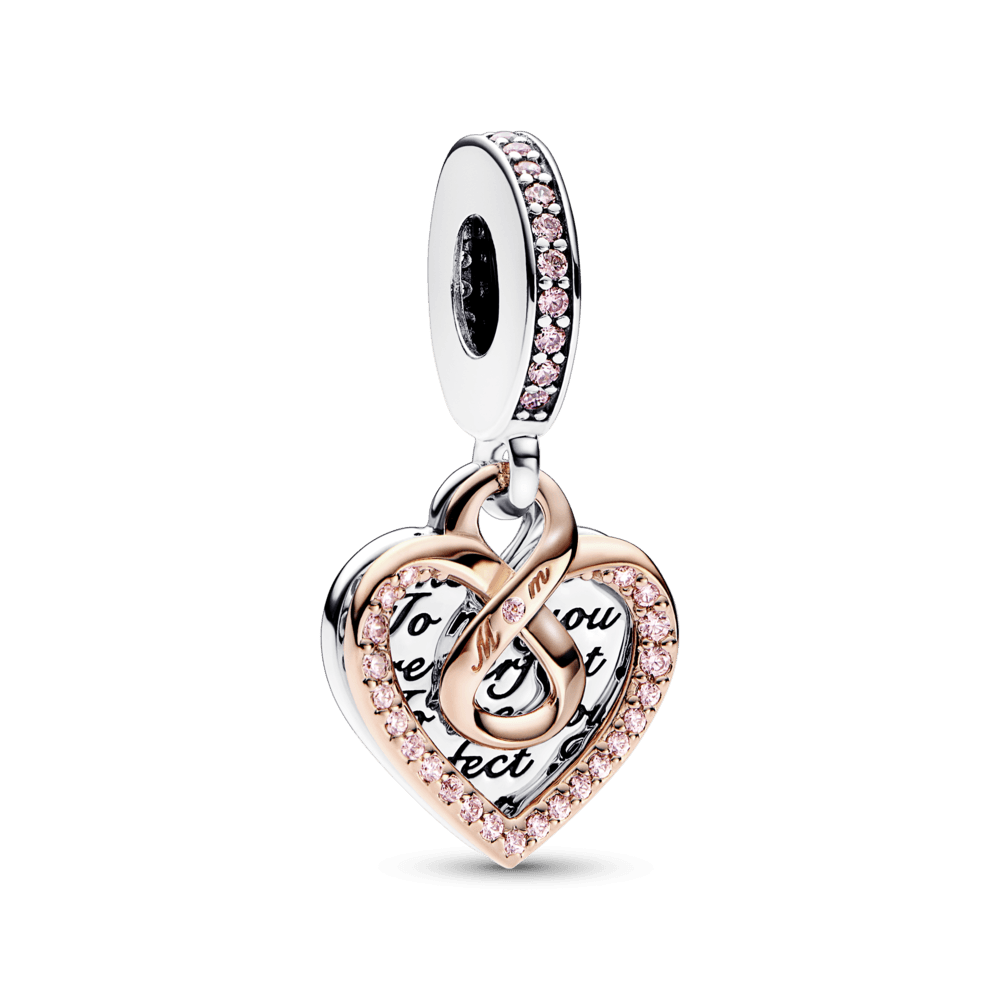 Charm Colgante Doble Corazón Infinito de Dos Tonos|Pandora - Pandora Panamá