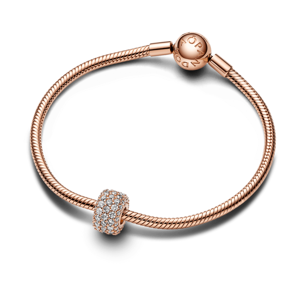 Charm Triple Fila de Brillante Pavé Rosa | Pandora