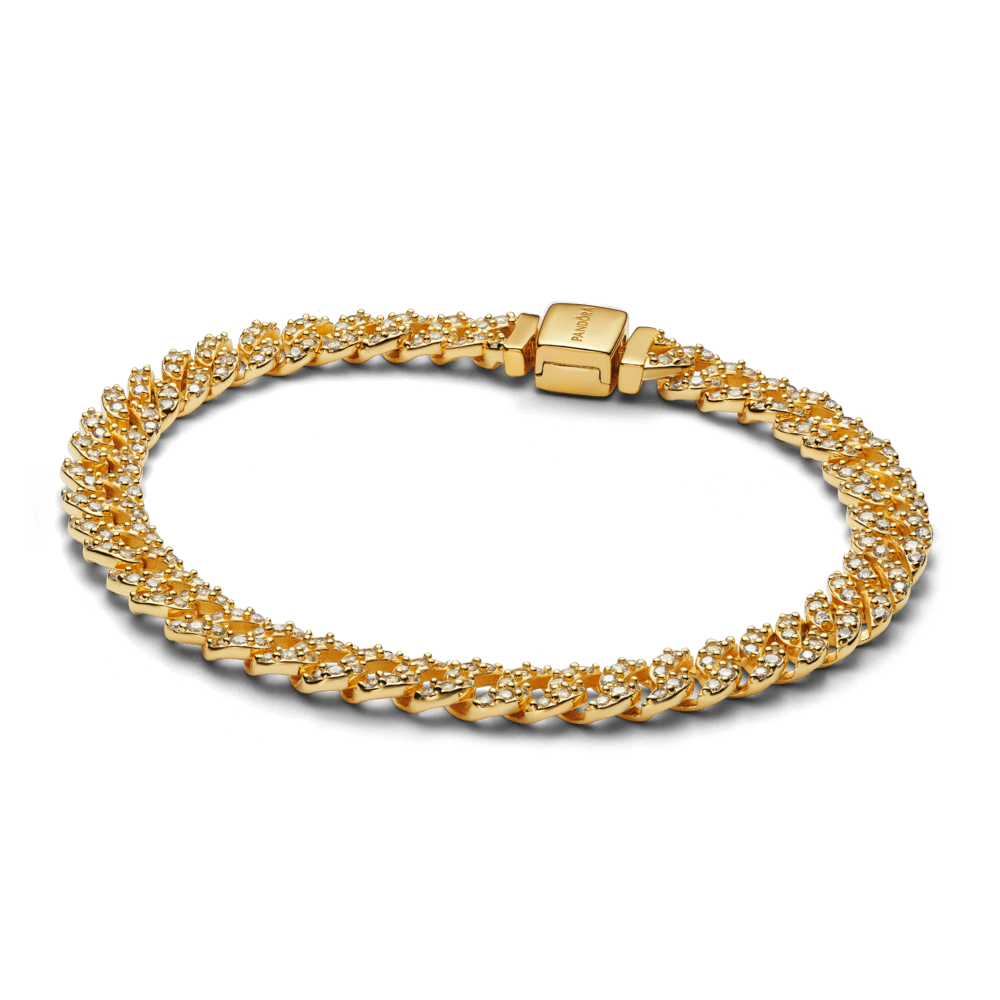 Brazalete Cadena Cubana en Pavé|Pandora - Pandora™ PA Joyería Oficial