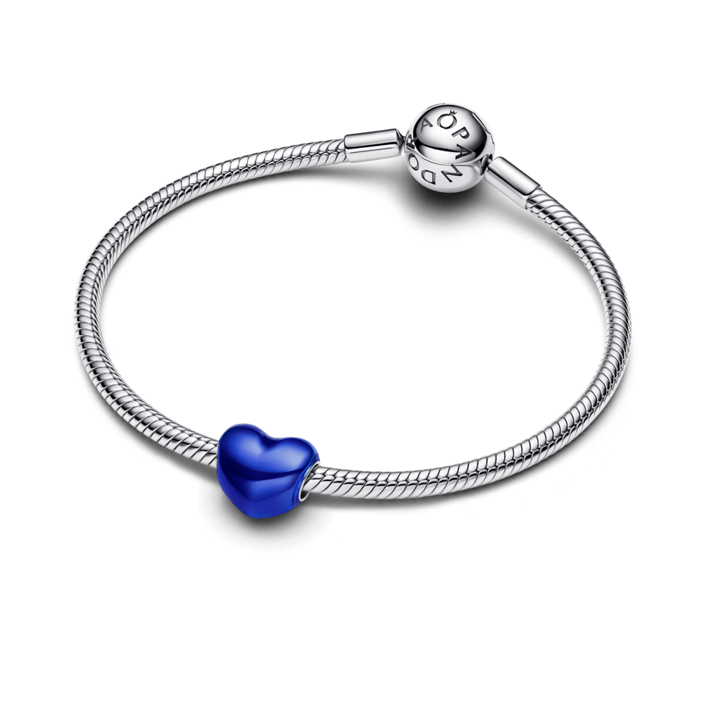 Charm Corazón Metálico Azul|Pandora - Pandora™ PA Joyería Oficial
