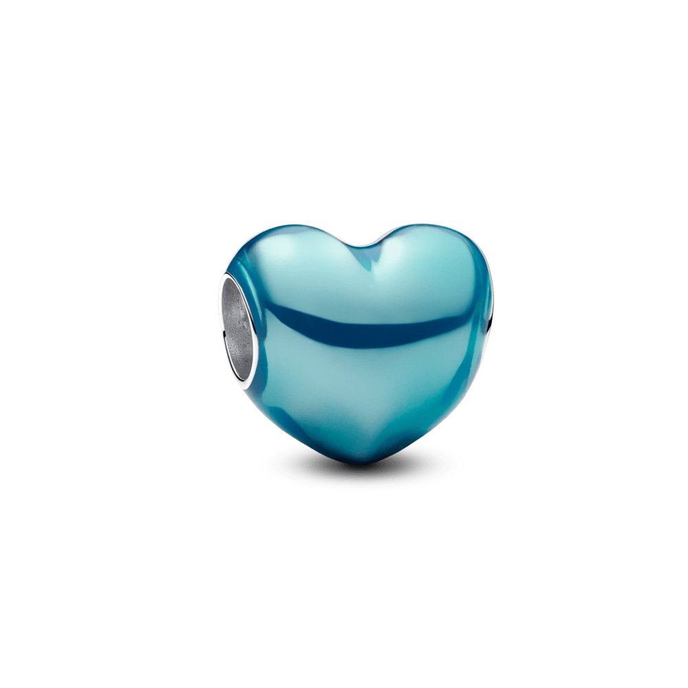 Charm Corazón Metálico Azul Cielo|Pandora - Pandora™ PA Joyería Oficial